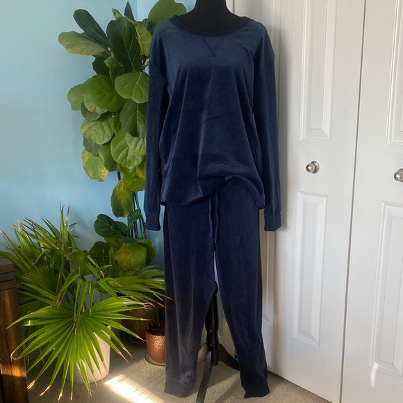 Felina | Pants & Jumpsuits | New Felina Xxl Velour Midnight Blue Lounge ...